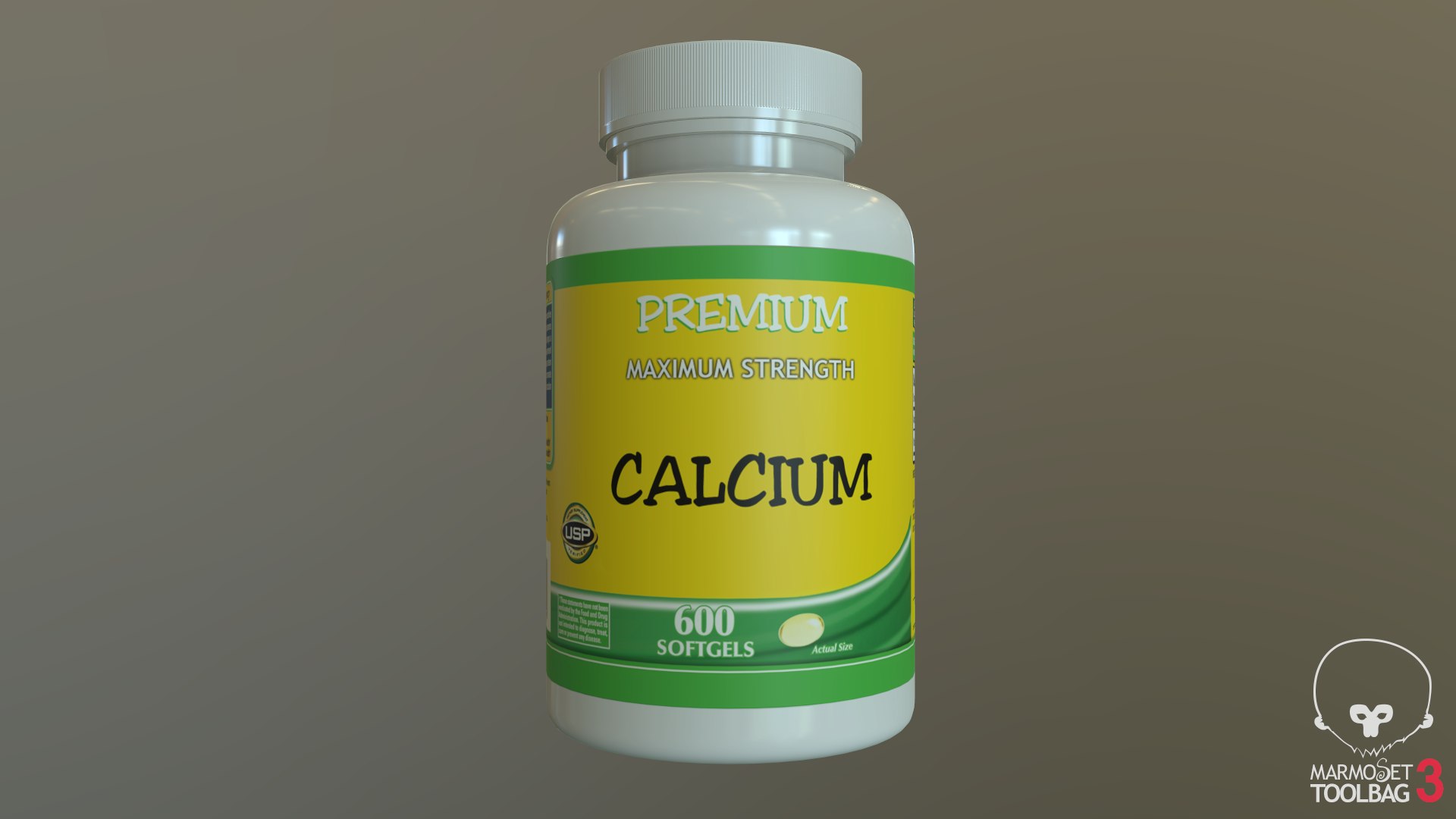 Calcium Supplement Bottle 3D model - TurboSquid 1835474