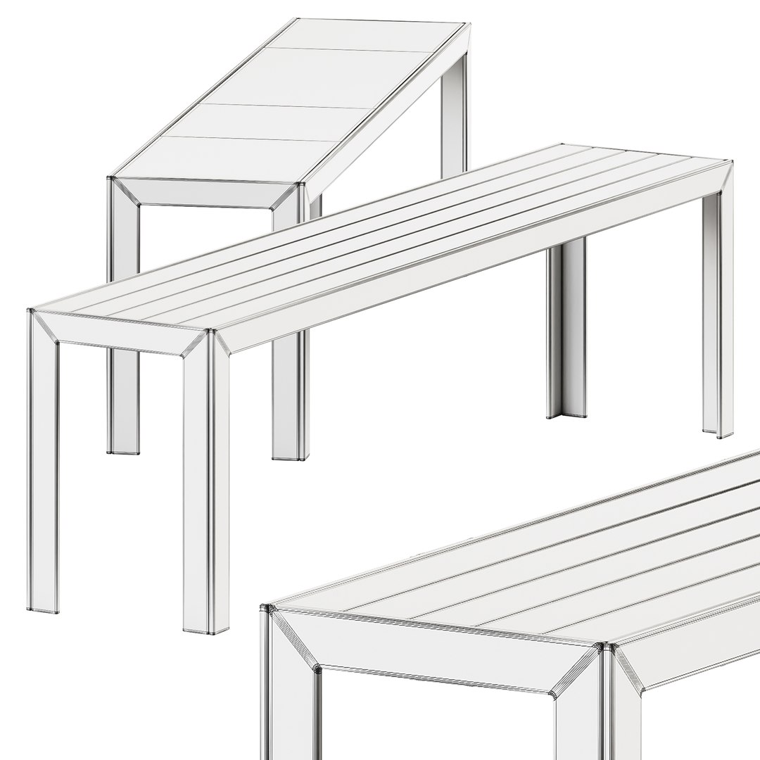 3D Areal Bank Bench Wooden and Metal by Nola Industrier model ...