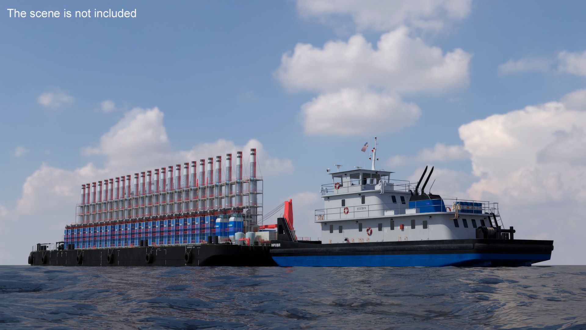 3D Push Boat Ship With Pontoon Barge Model - TurboSquid 2348779