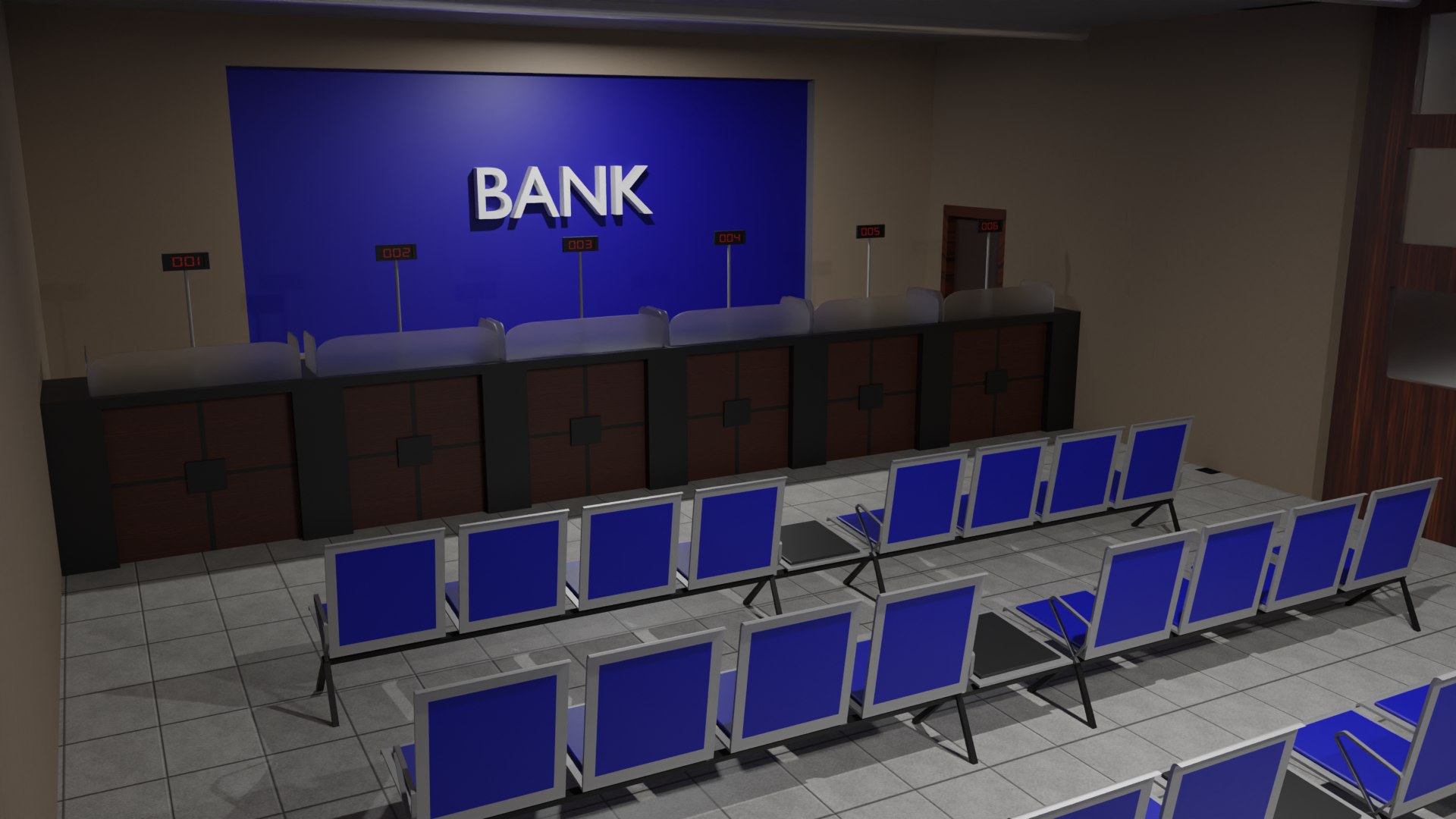 3D Bank Interior - TurboSquid 1923599