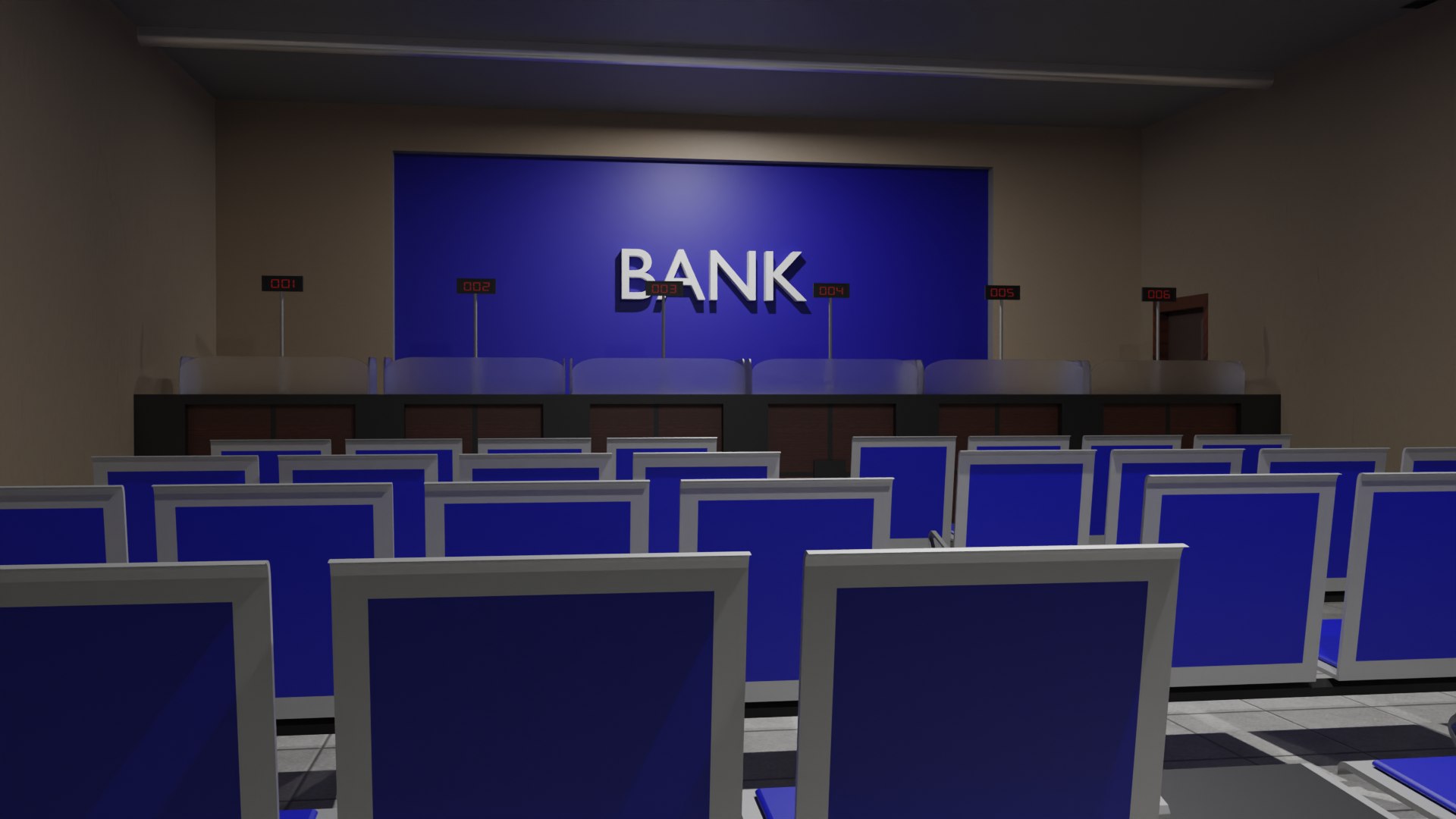 3D Bank Interior - TurboSquid 1923599