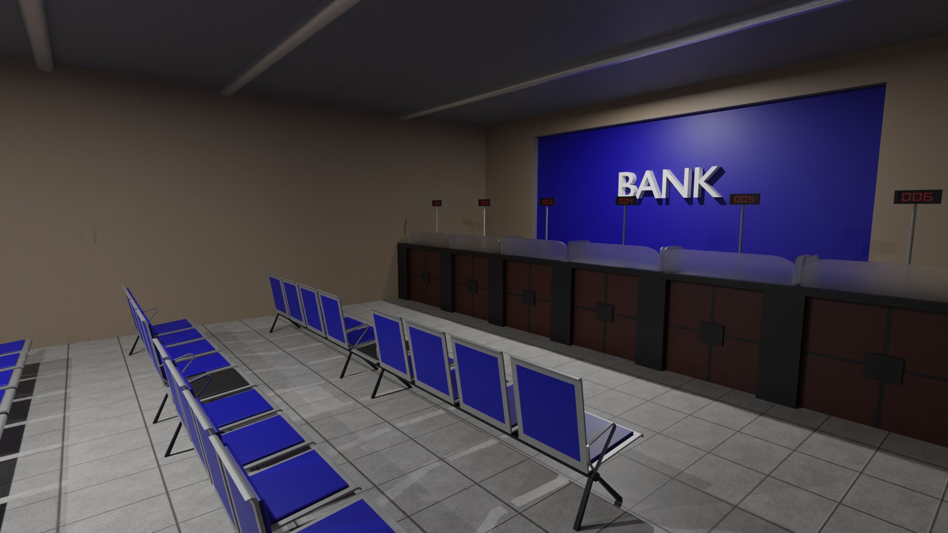 3D Bank Interior - TurboSquid 1923599