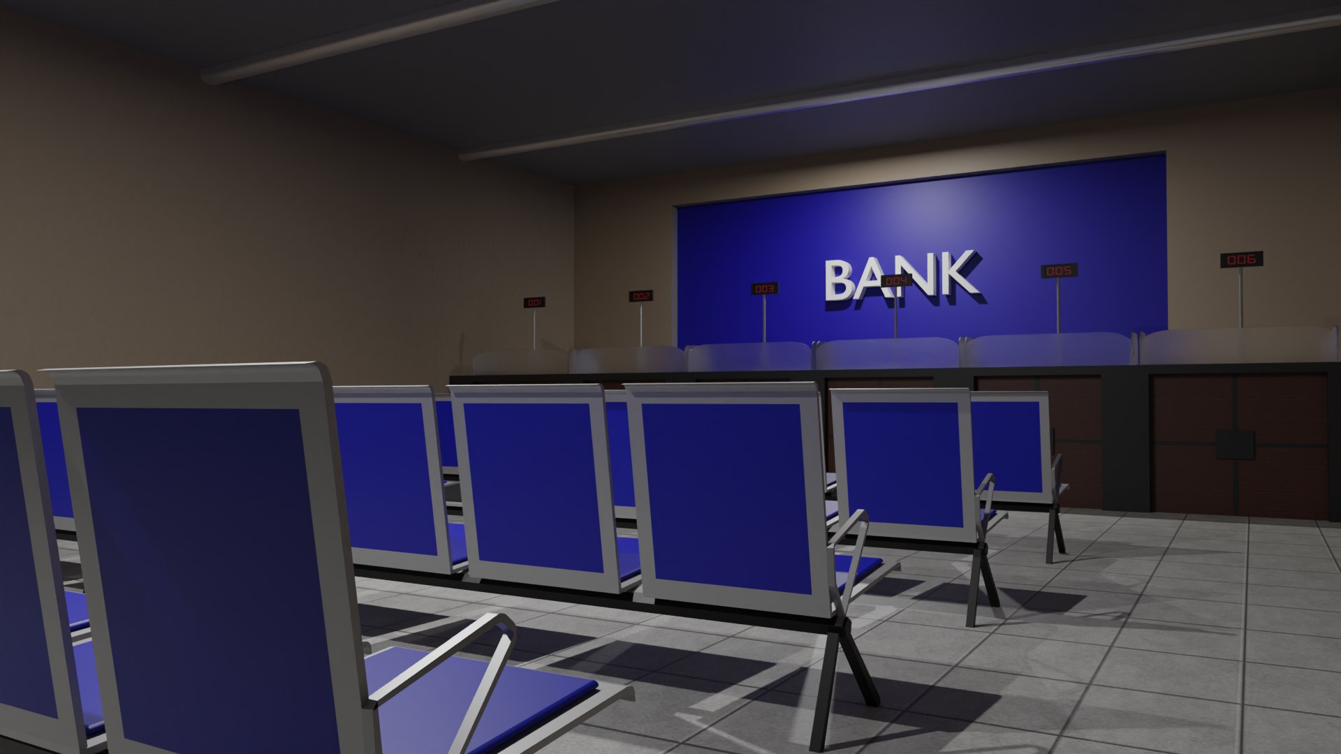 3D Bank Interior - TurboSquid 1923599