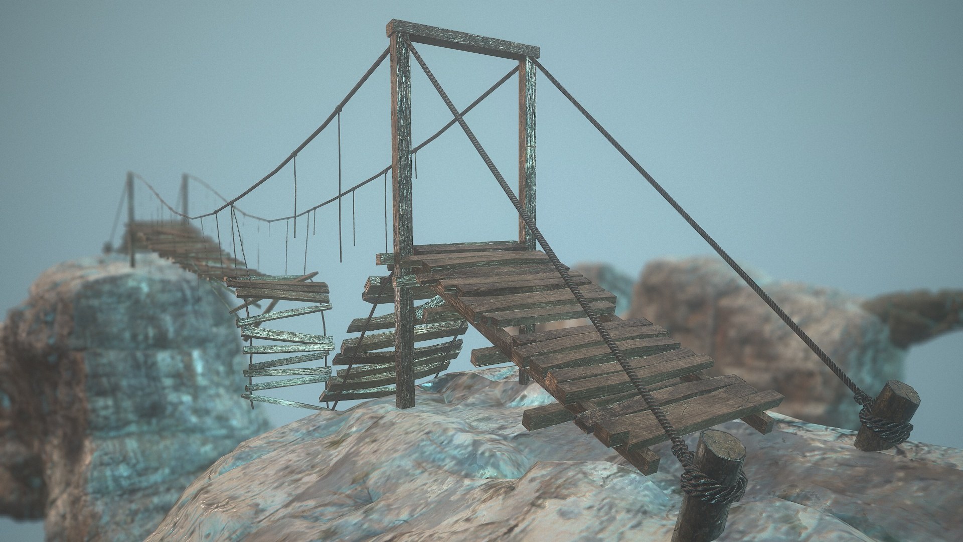 Pack Of 7 Medieval Wooden And Stone Bridges Low-poly 3D Model ...