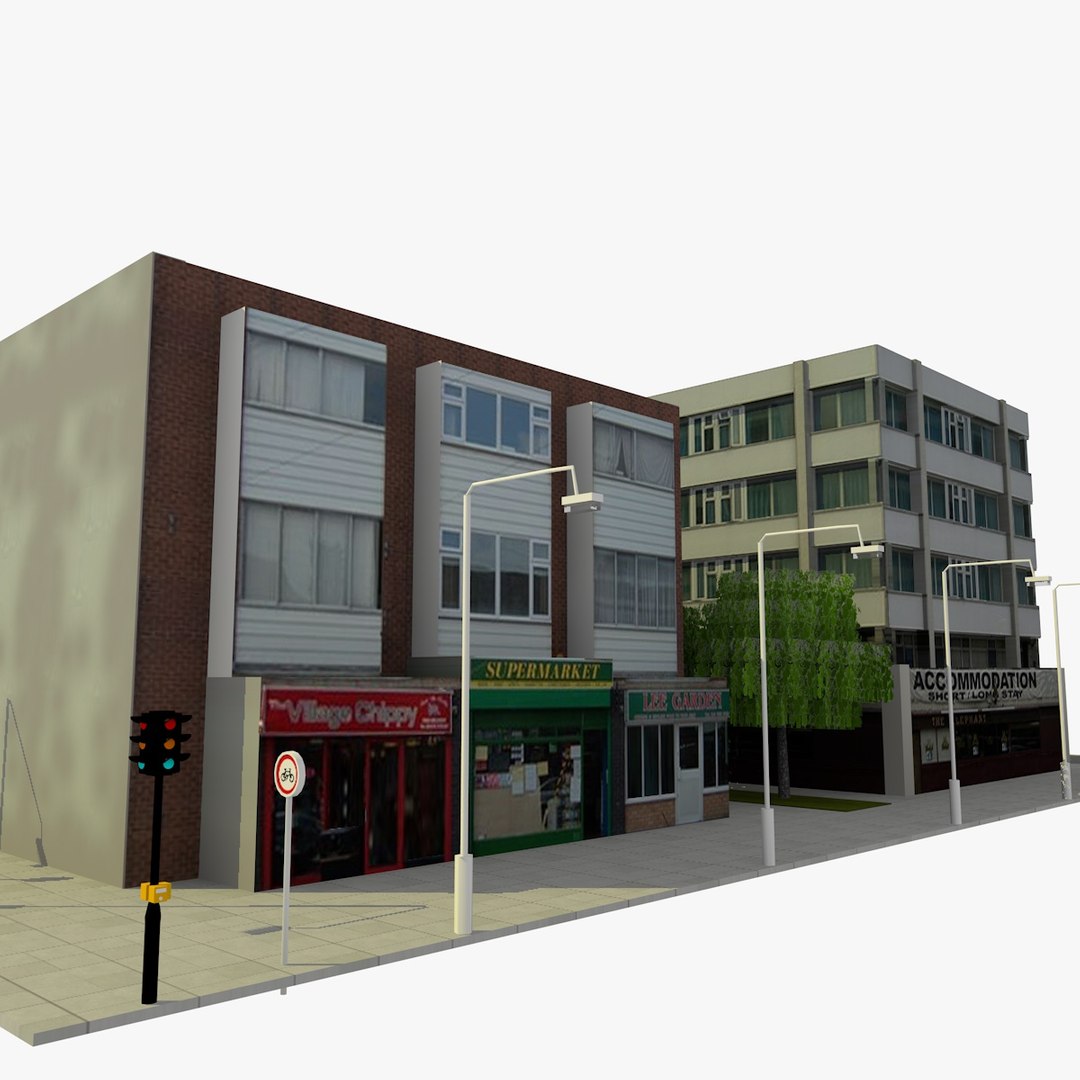 City Block 7 Street 3d Model