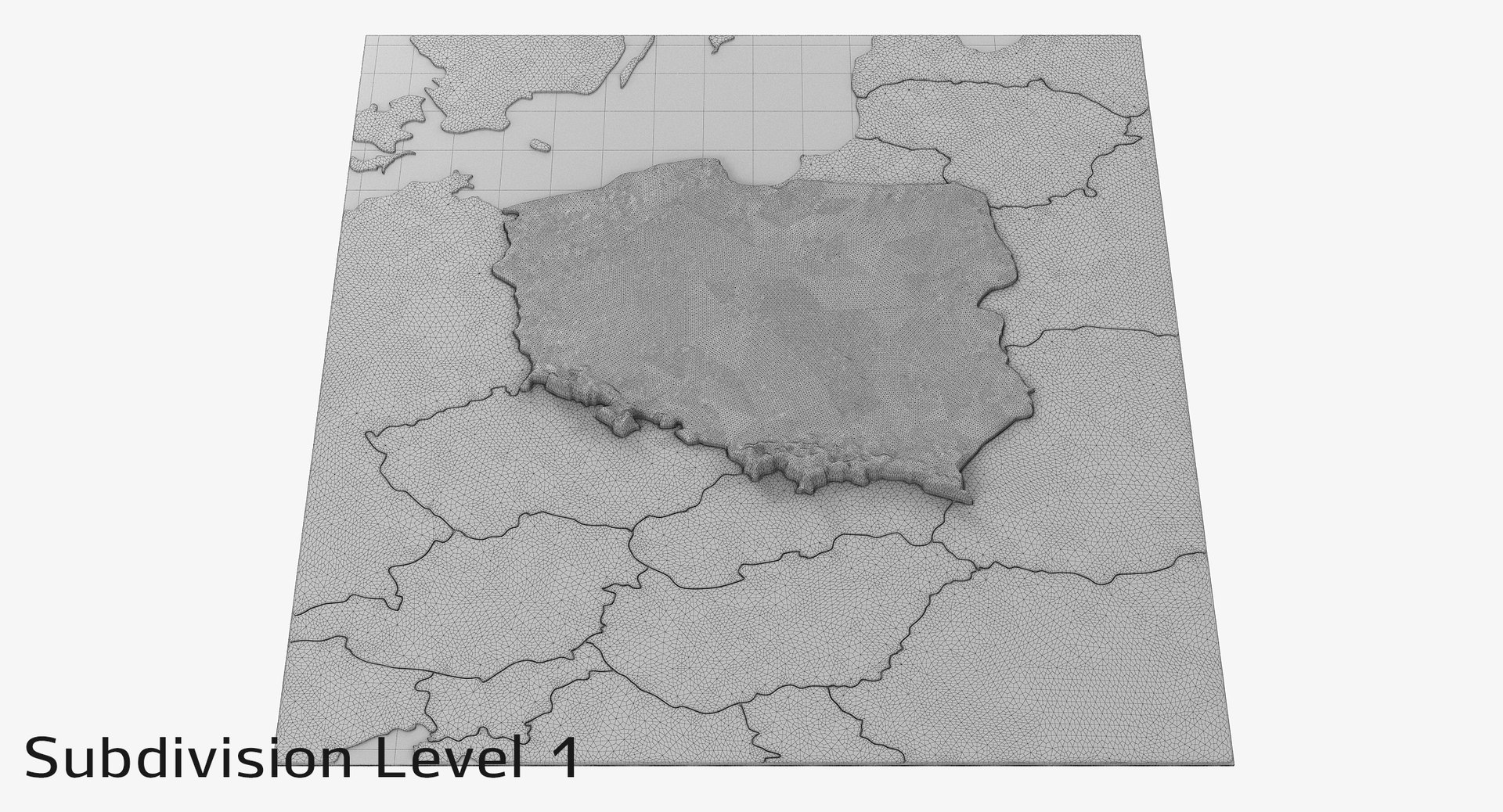 Poland Topographic Map 3D Model - TurboSquid 2336882
