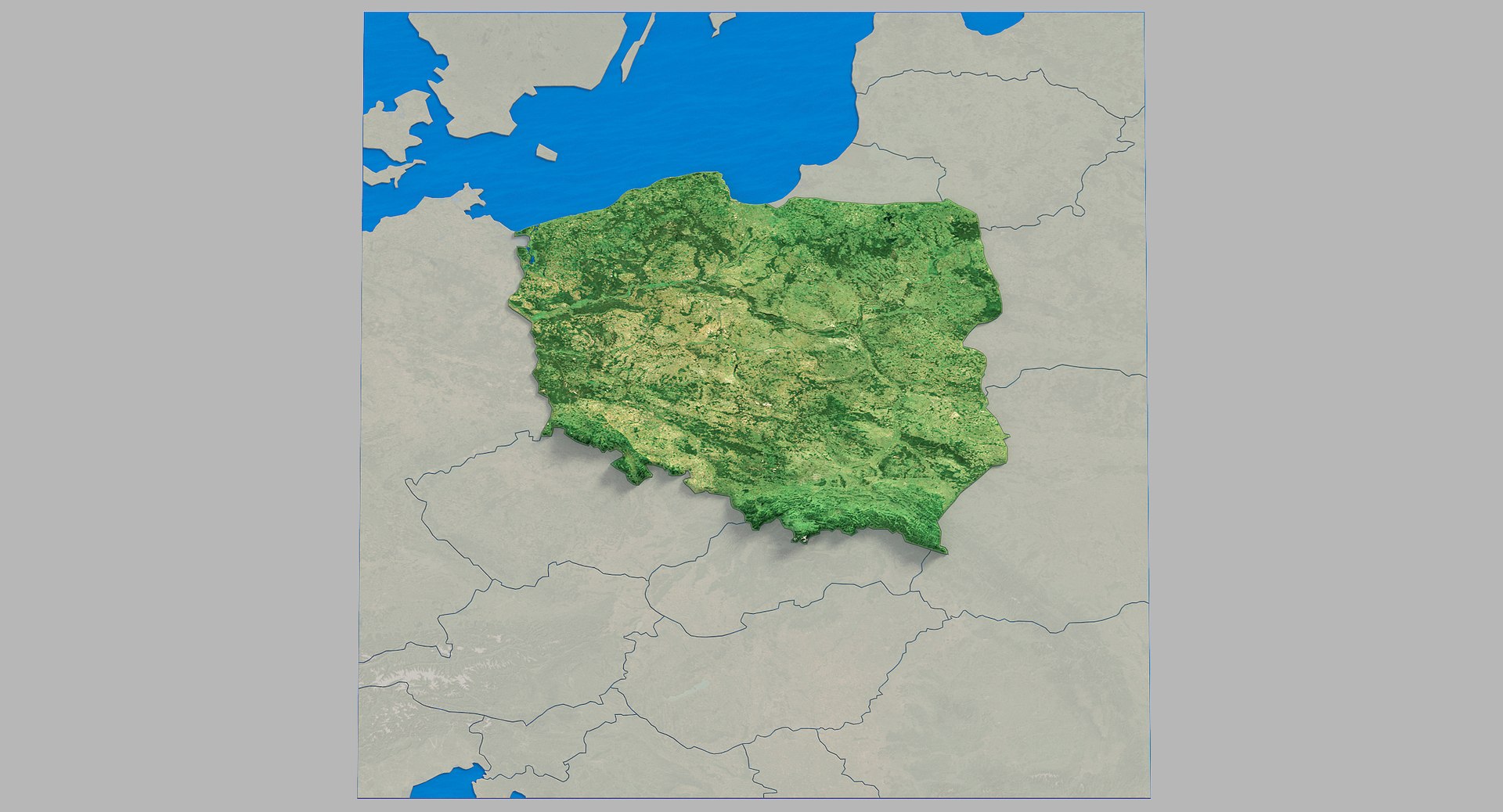 Poland Topographic Map 3D Model - TurboSquid 2336882