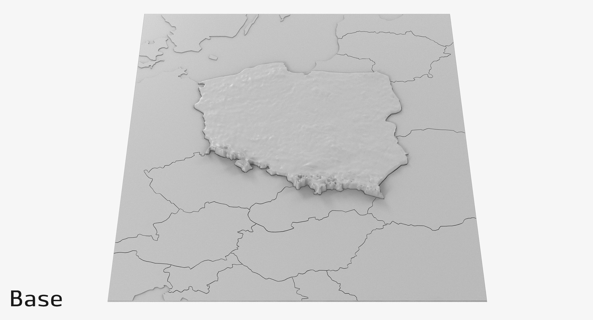 Poland Topographic Map 3D Model - TurboSquid 2336882