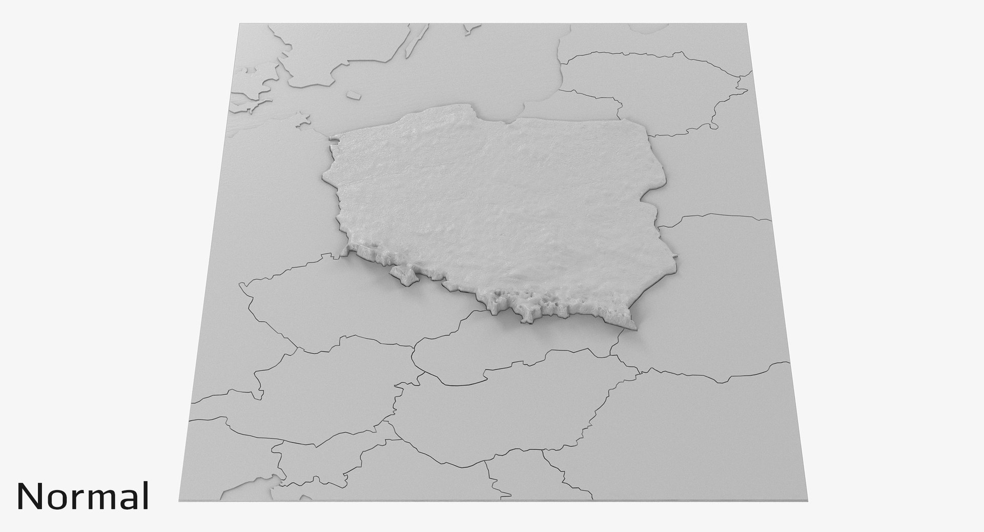 Poland Topographic Map 3D Model - TurboSquid 2336882