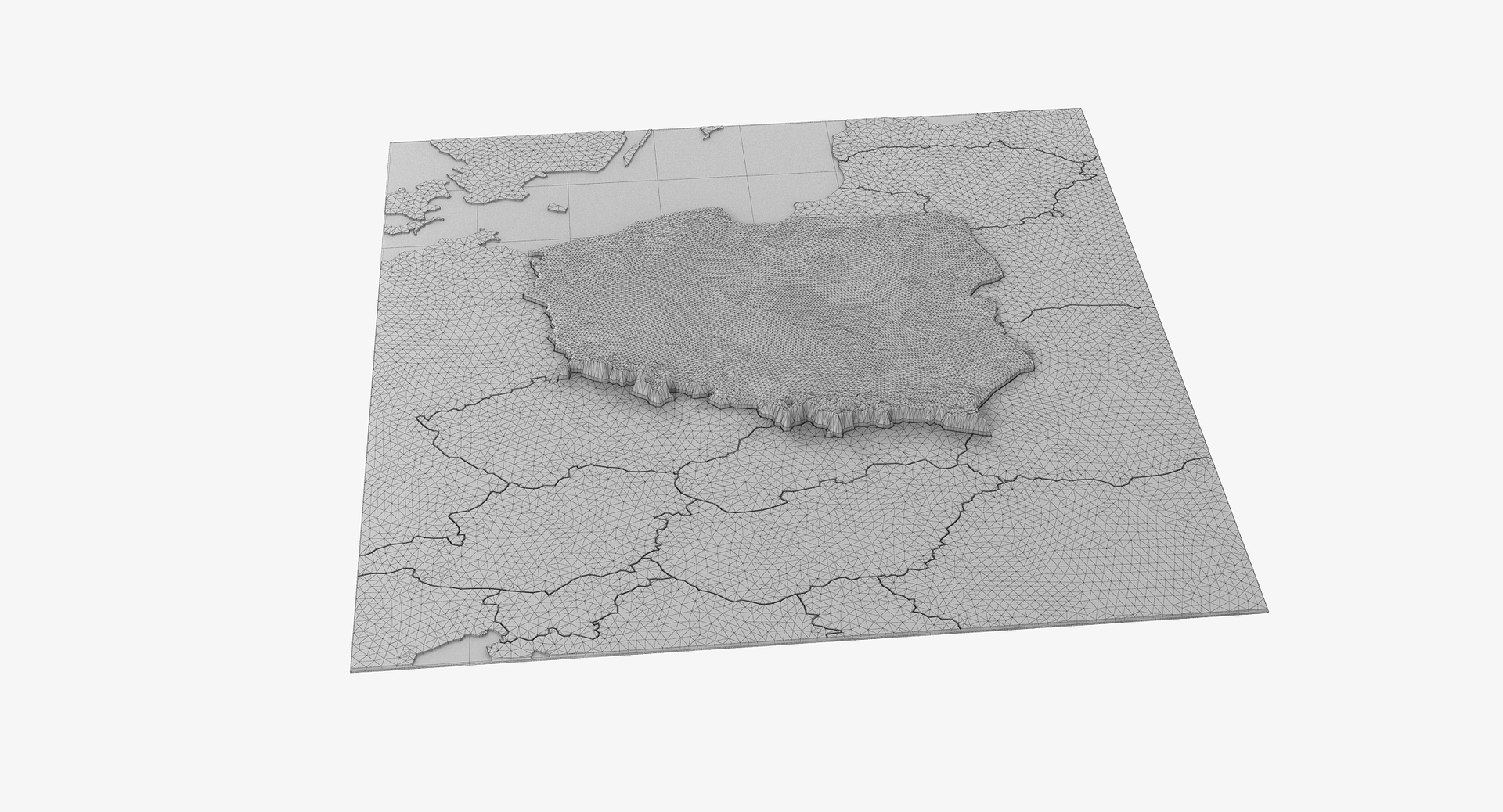 Poland Topographic Map 3D Model - TurboSquid 2336882