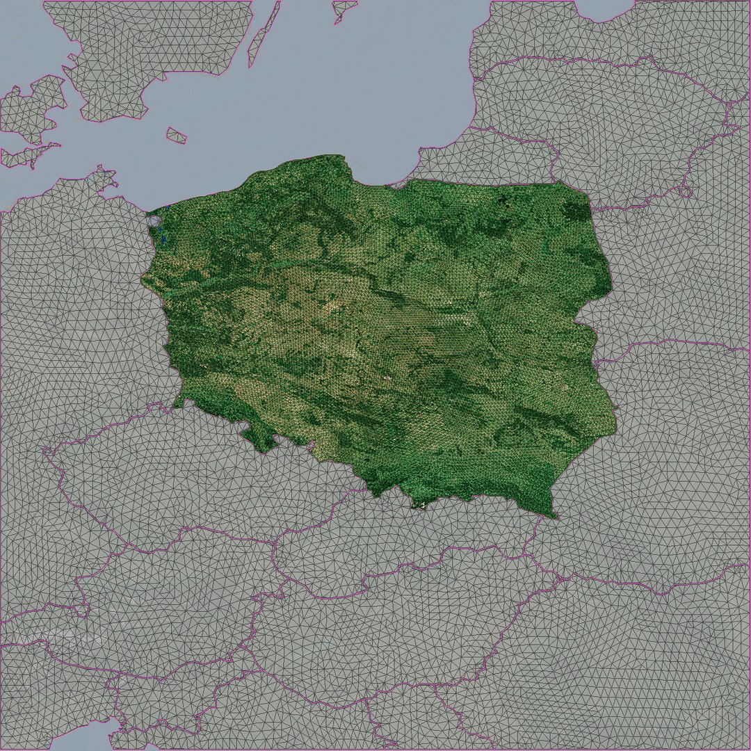 Poland Topographic Map 3D Model - TurboSquid 2336882