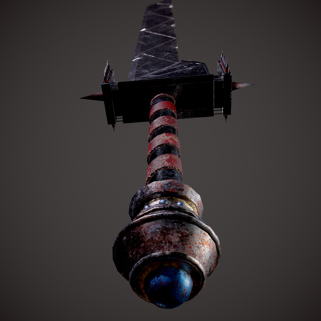 3D spiked fantasy sword - TurboSquid 1430693