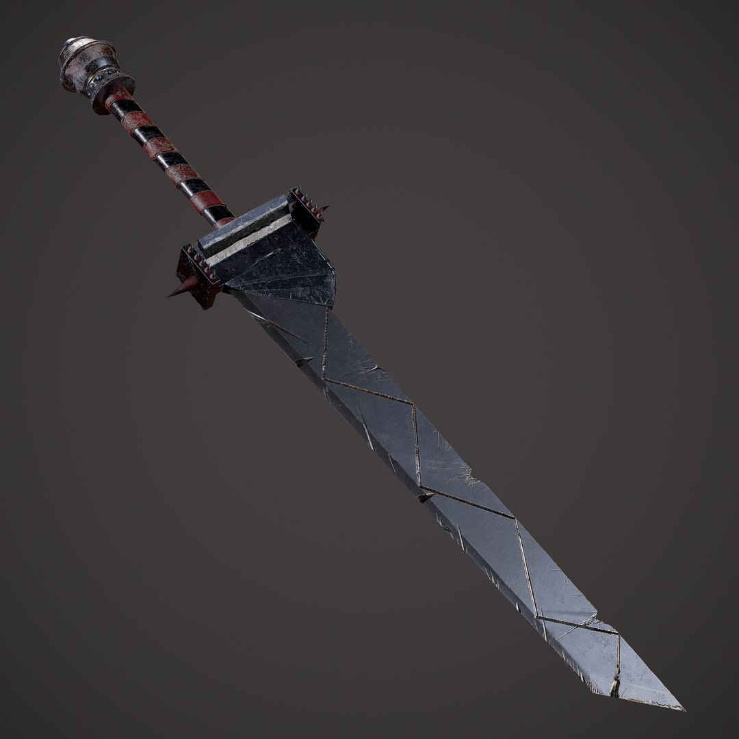 3D Spiked Fantasy Sword - TurboSquid 1430693