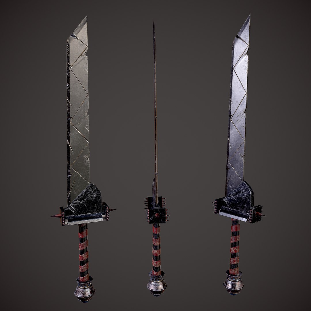 3D spiked fantasy sword - TurboSquid 1430693