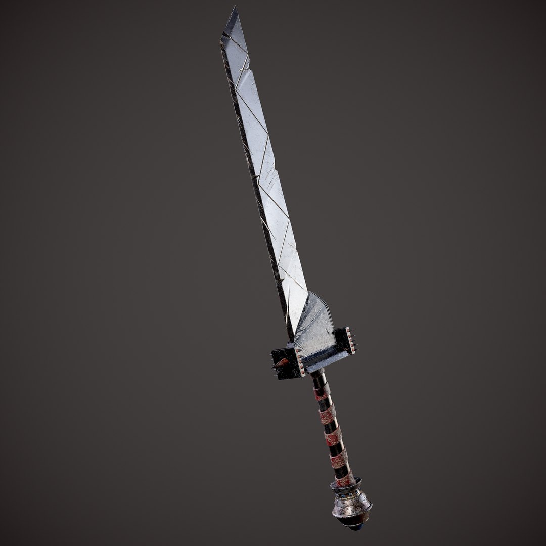 3D spiked fantasy sword - TurboSquid 1430693