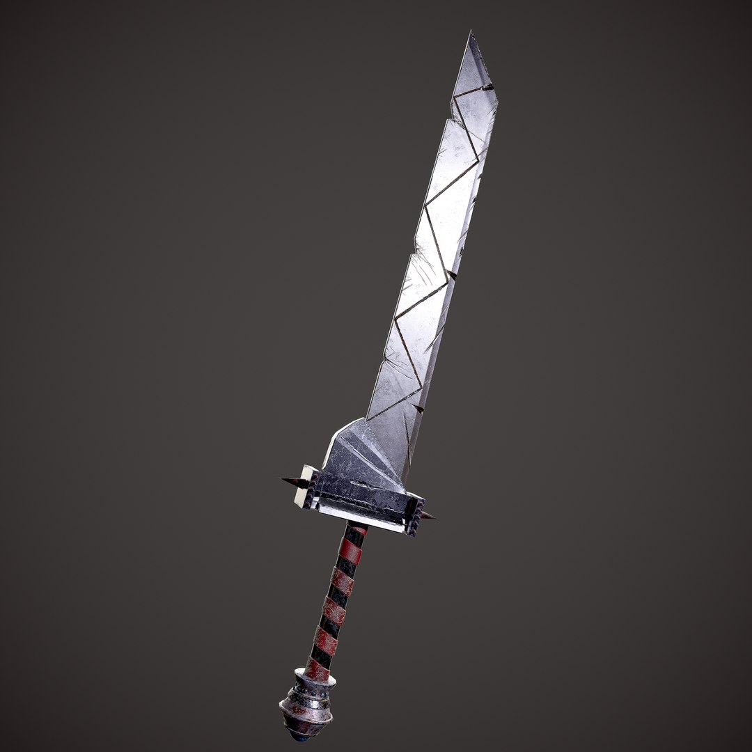 3D spiked fantasy sword - TurboSquid 1430693