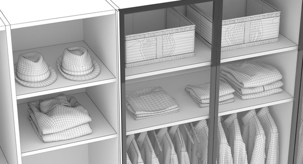 3D realistic wardrobe clothes modern - TurboSquid 1331837