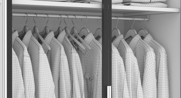 3D realistic wardrobe clothes modern - TurboSquid 1331837