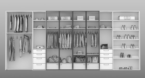 3D realistic wardrobe clothes modern - TurboSquid 1331837