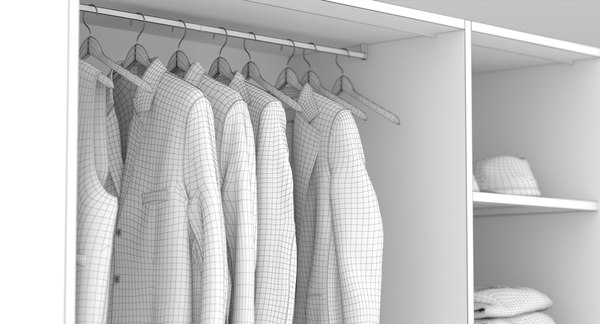 3D realistic wardrobe clothes modern - TurboSquid 1331837