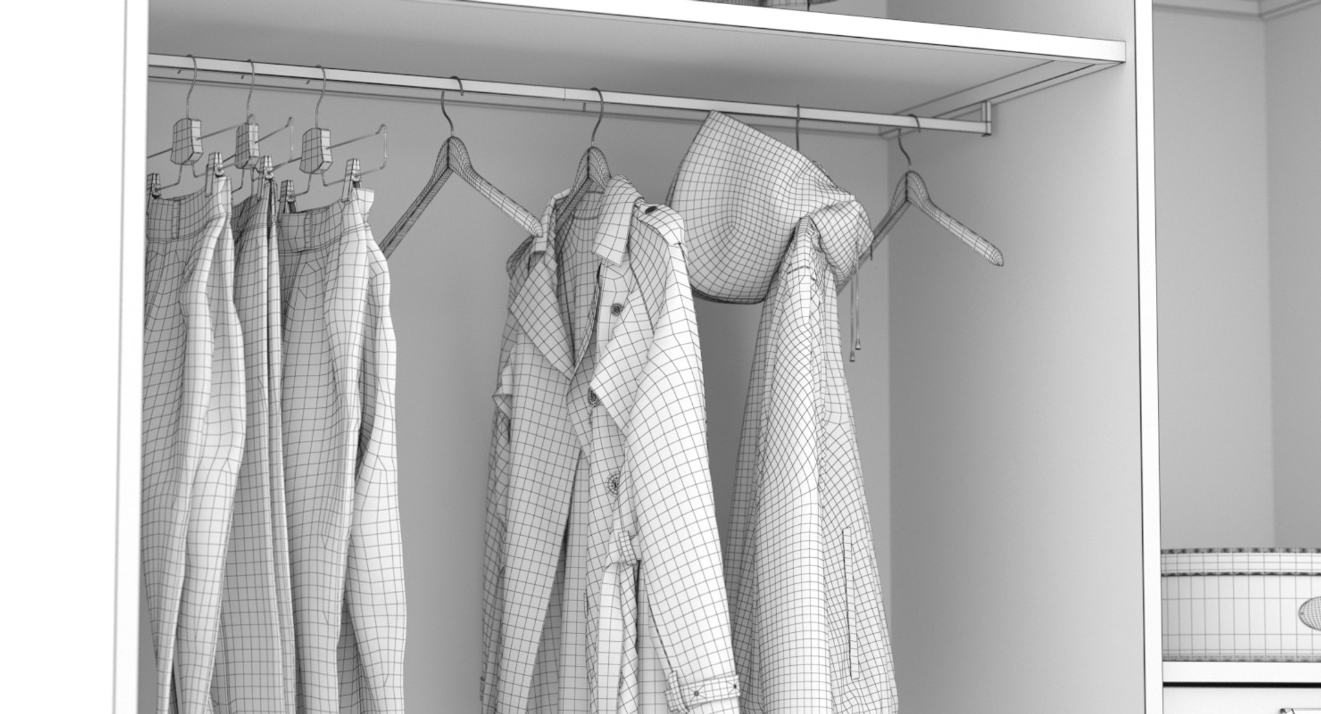 3D realistic wardrobe clothes modern - TurboSquid 1331837