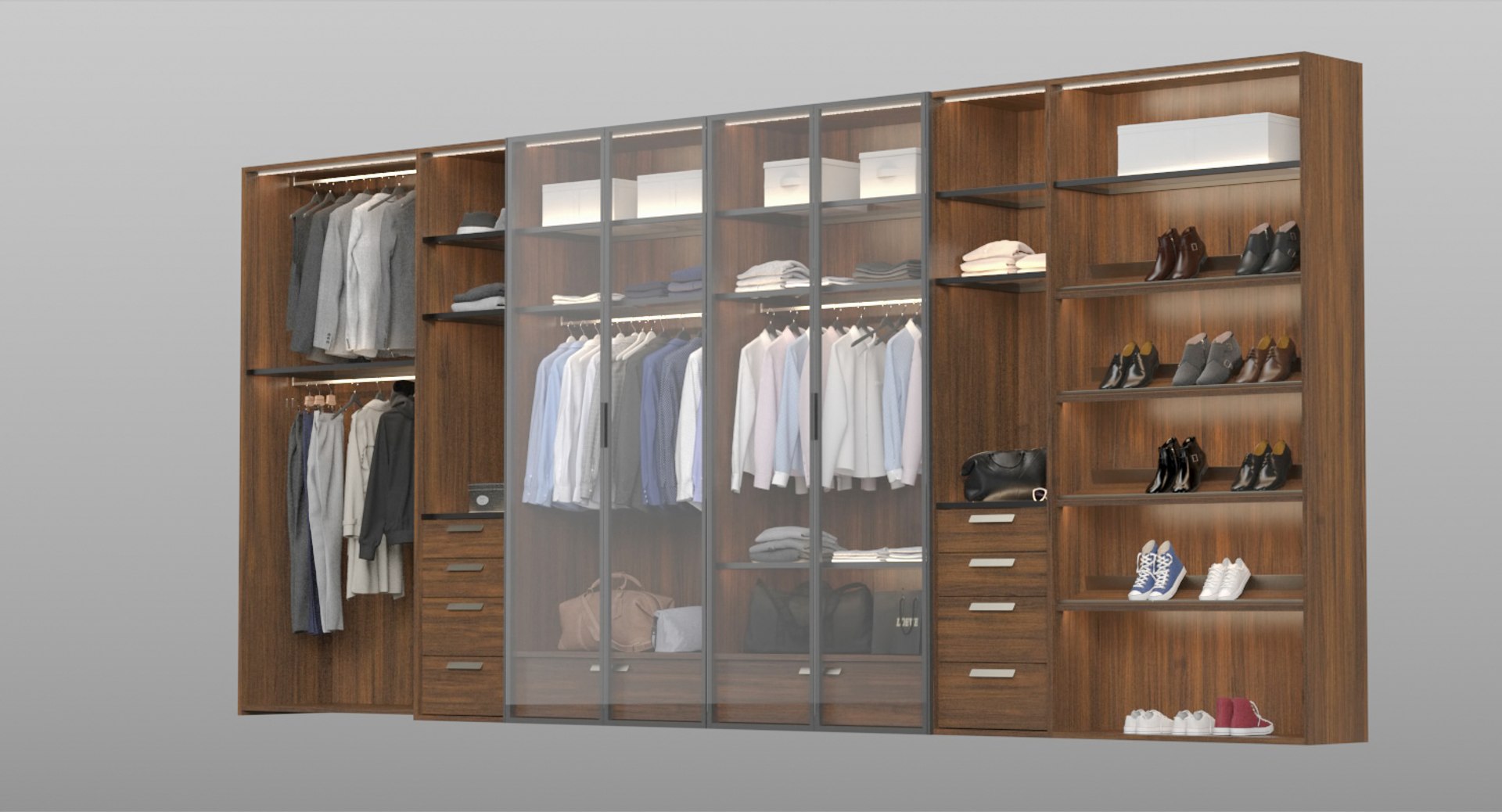 3D realistic wardrobe clothes modern - TurboSquid 1331837