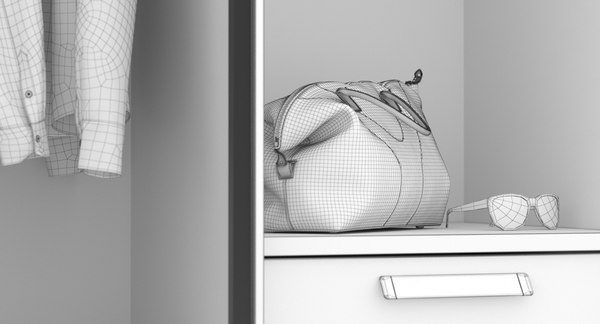 3D realistic wardrobe clothes modern - TurboSquid 1331837