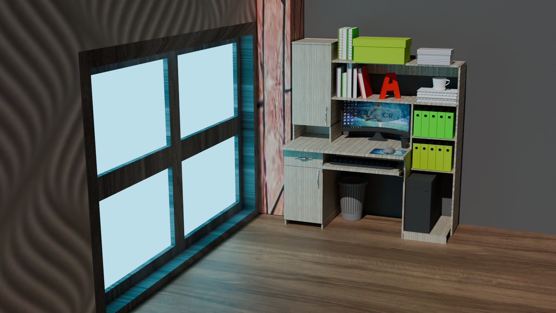 3D Laptop Desk PC Desk Model - TurboSquid 2198554