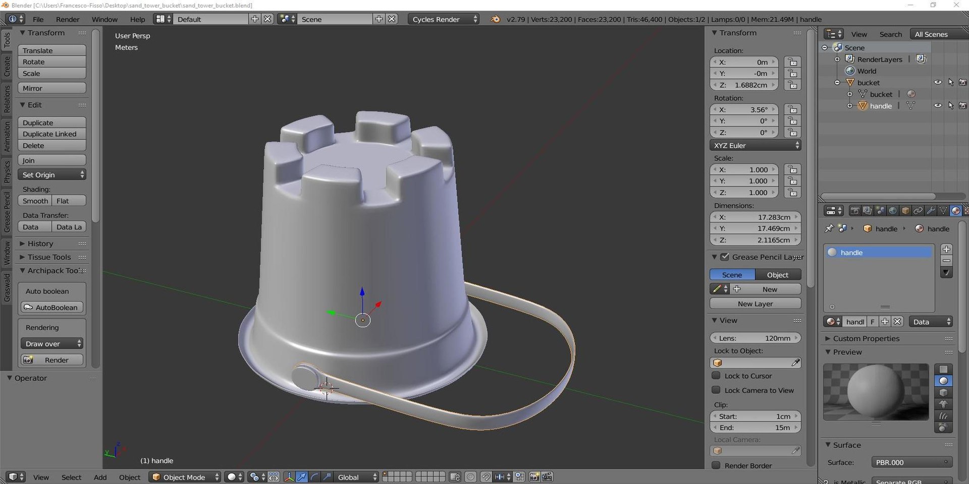 3D Model Sand Tower Bucket - TurboSquid 1379494