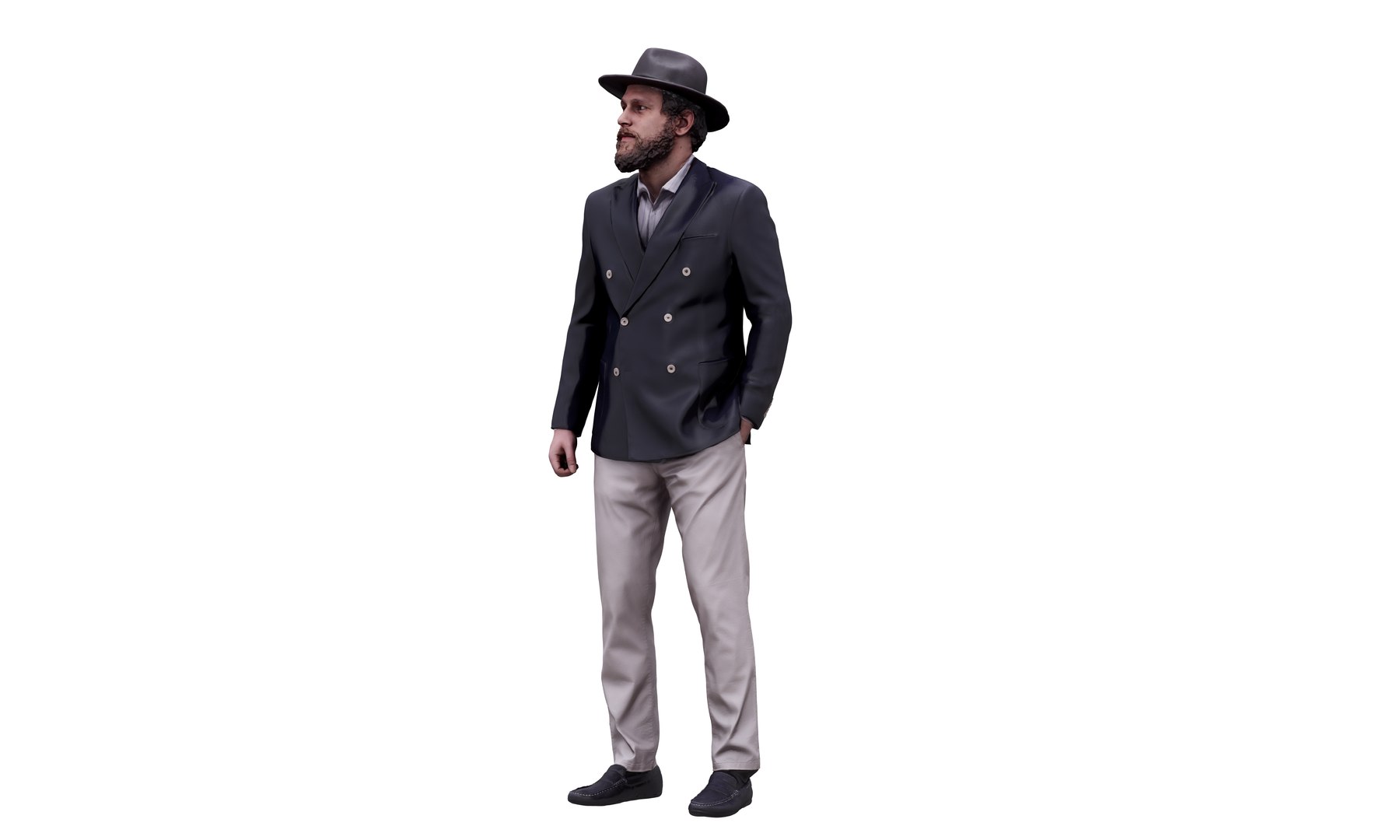Cleaned Scan Arron Cooper Manager Hat Standing Model - TurboSquid 1810489