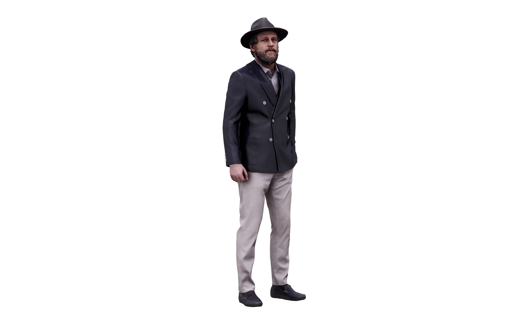 Cleaned Scan Arron Cooper Manager Hat Standing Model - TurboSquid 1810489