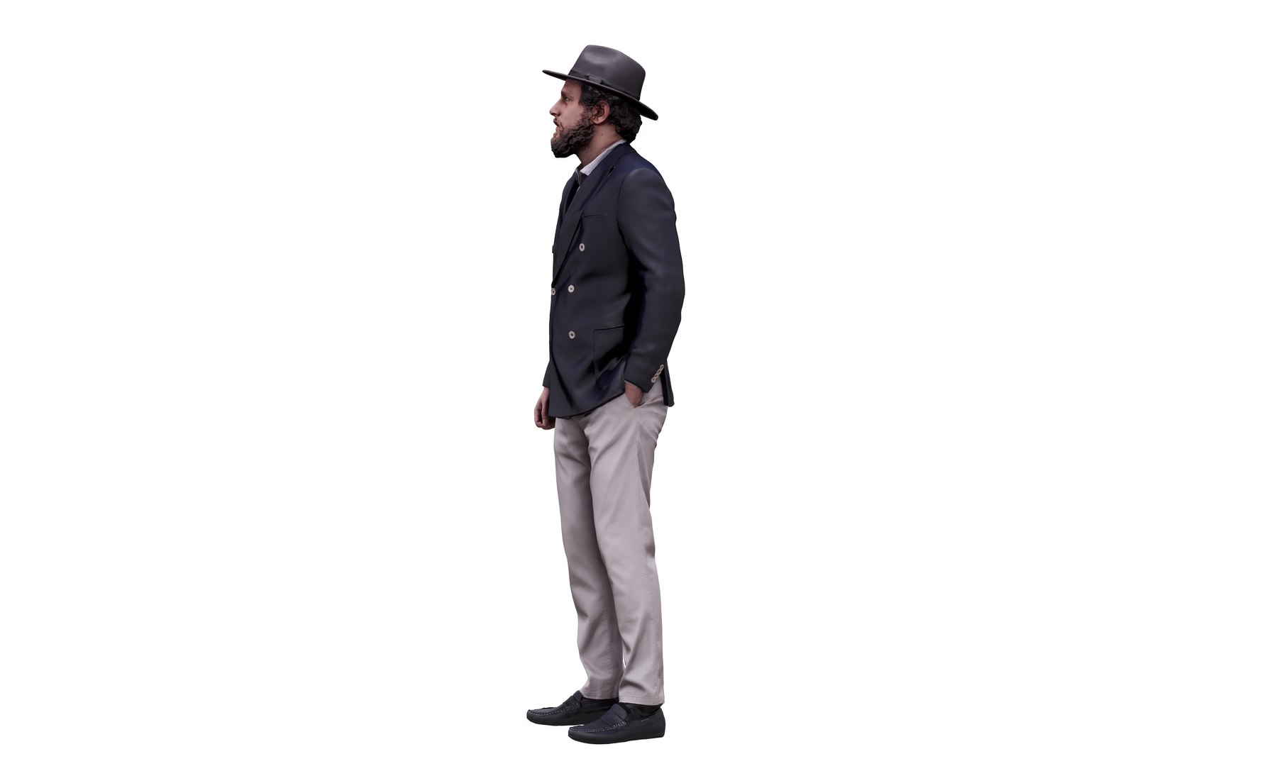 Cleaned Scan Arron Cooper Manager Hat Standing Model - TurboSquid 1810489