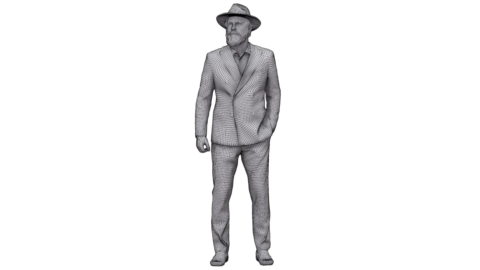 Cleaned Scan Arron Cooper Manager Hat Standing Model - TurboSquid 1810489
