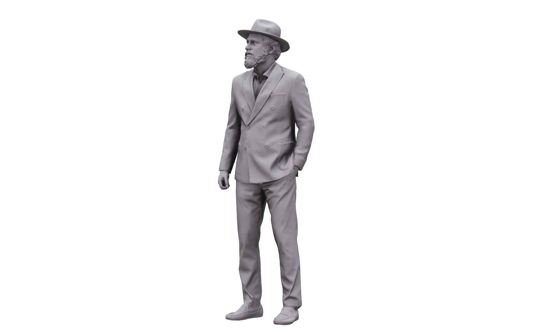 Cleaned Scan Arron Cooper Manager Hat Standing Model - TurboSquid 1810489