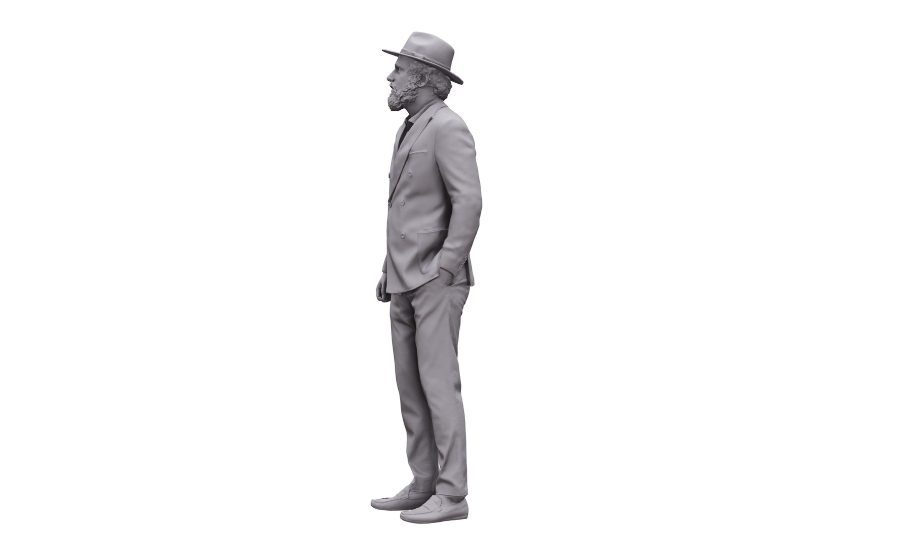 Cleaned Scan Arron Cooper Manager Hat Standing Model - TurboSquid 1810489