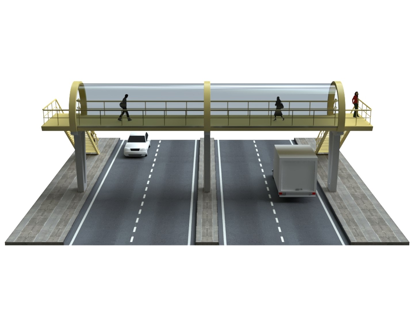 Footbridge Bridge 3D Model - TurboSquid 1327615