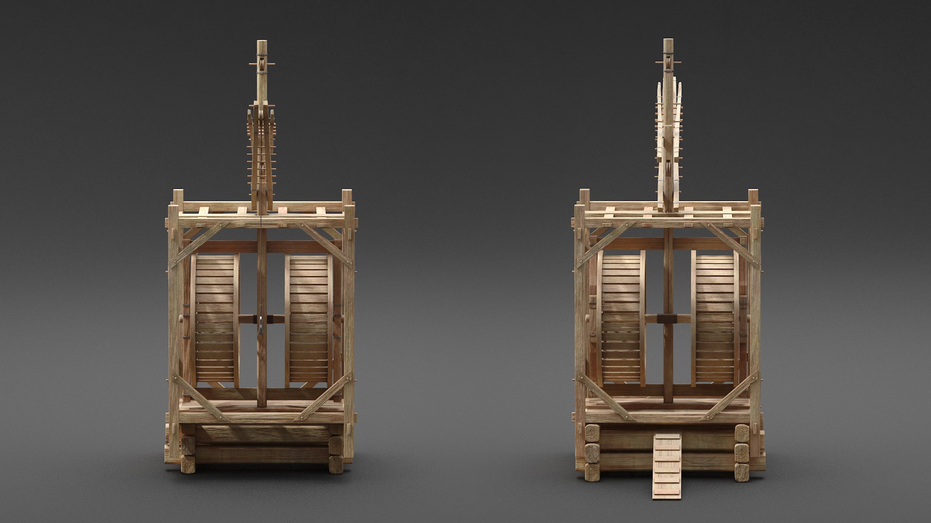 3D Medieval Mechanical Crane model - TurboSquid 2027733