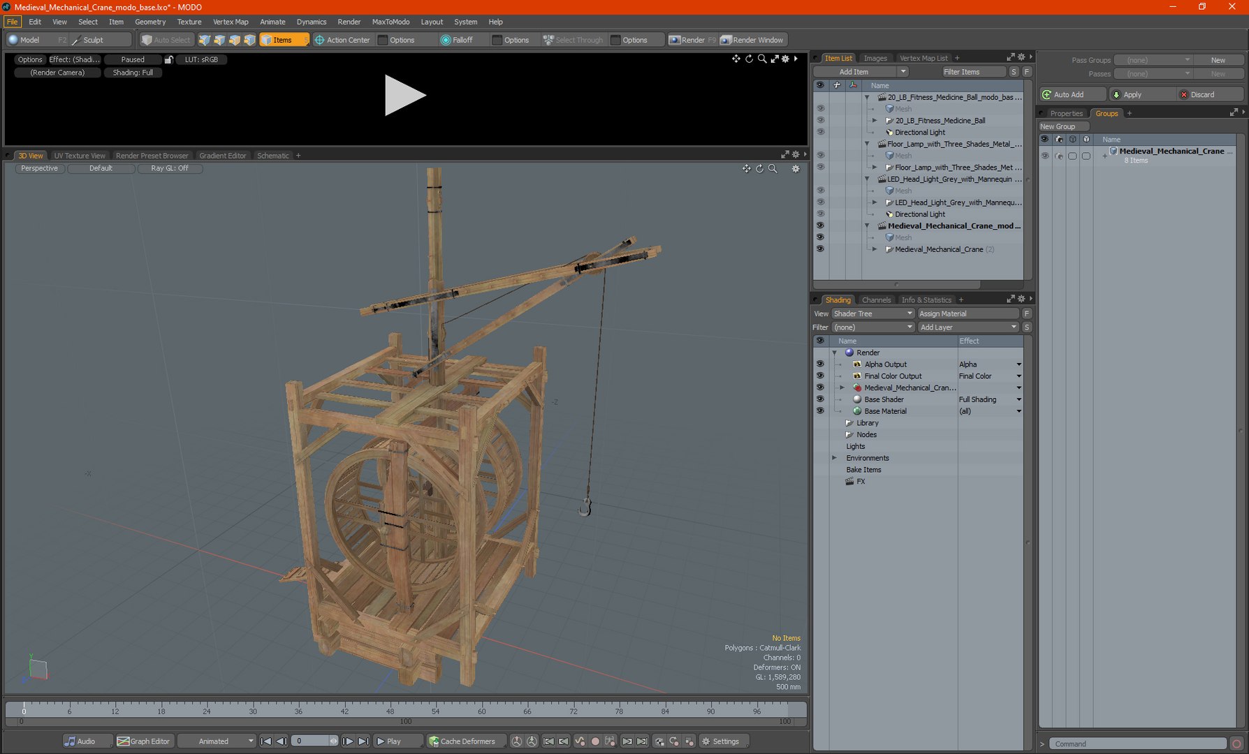 3D Medieval Mechanical Crane Model - TurboSquid 2027733