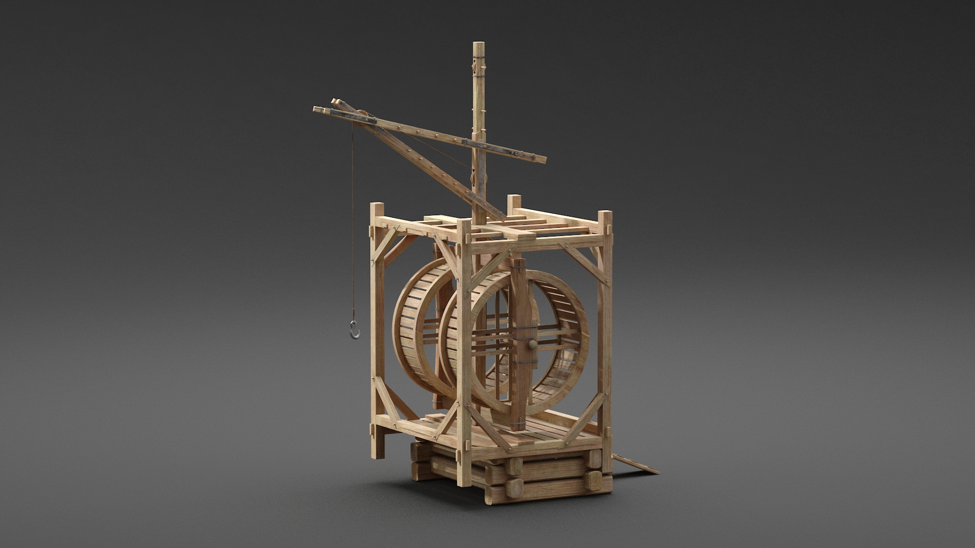 3D Medieval Mechanical Crane model - TurboSquid 2027733