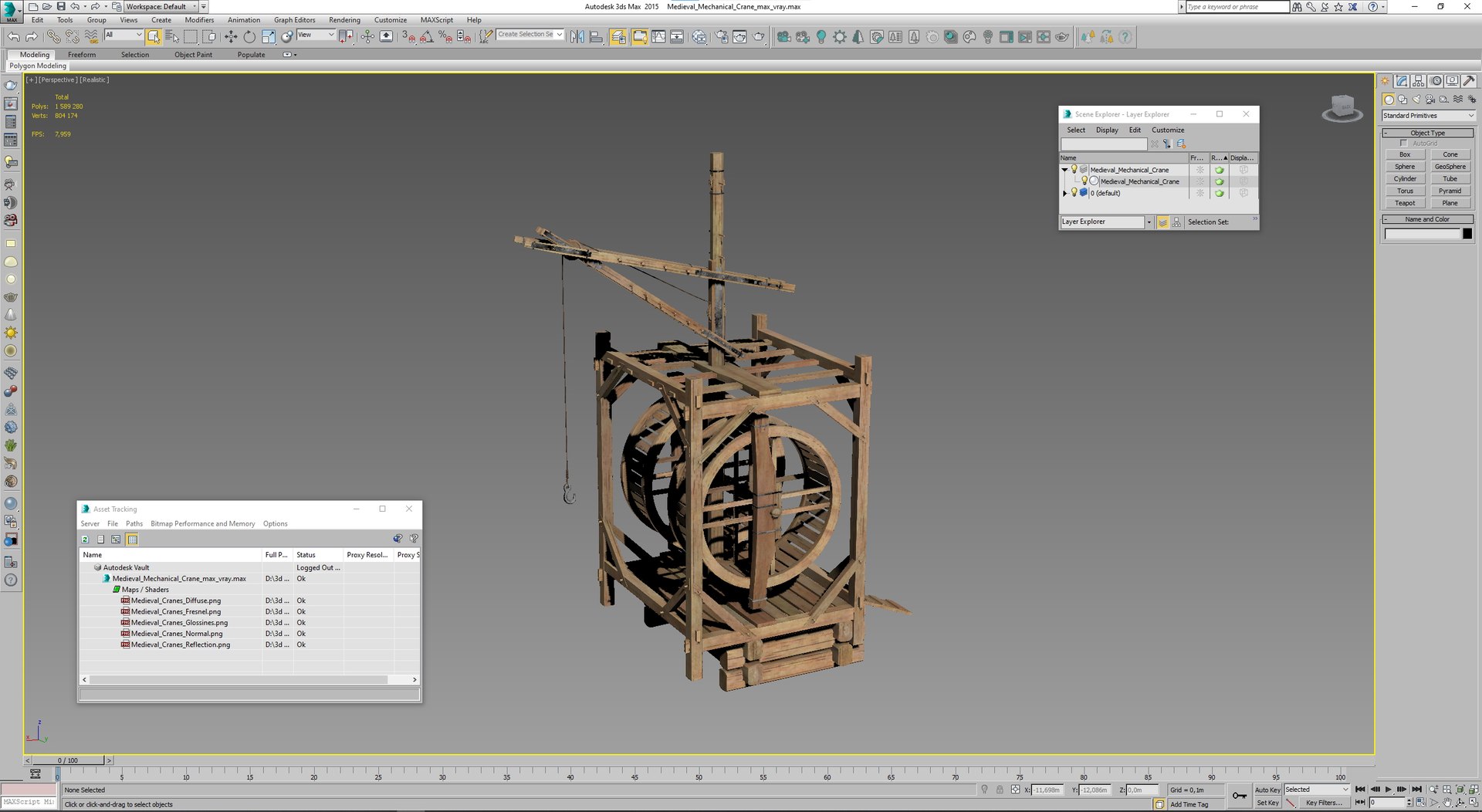 3D Medieval Mechanical Crane model - TurboSquid 2027733