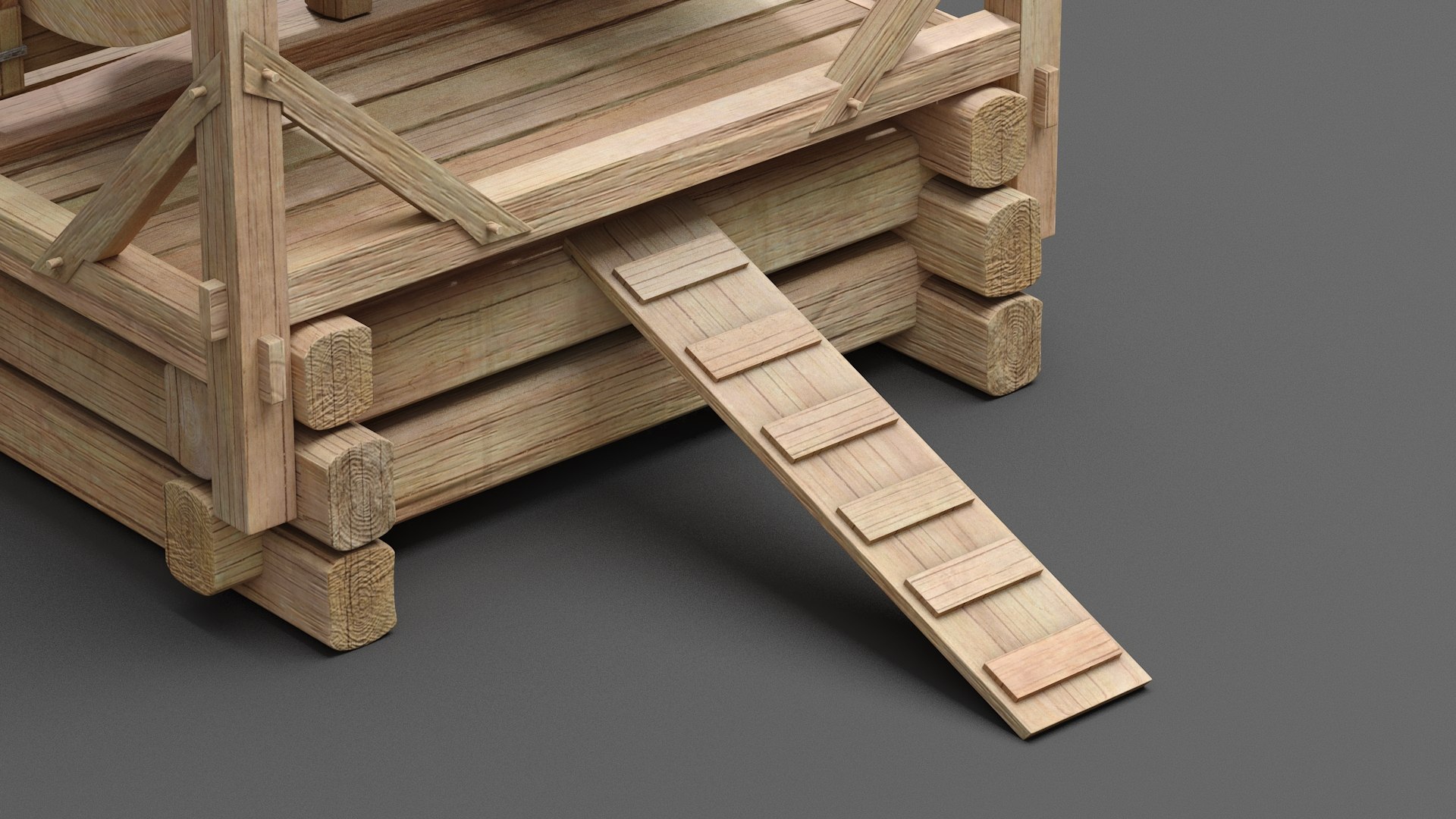 3D Medieval Mechanical Crane Model - TurboSquid 2027733