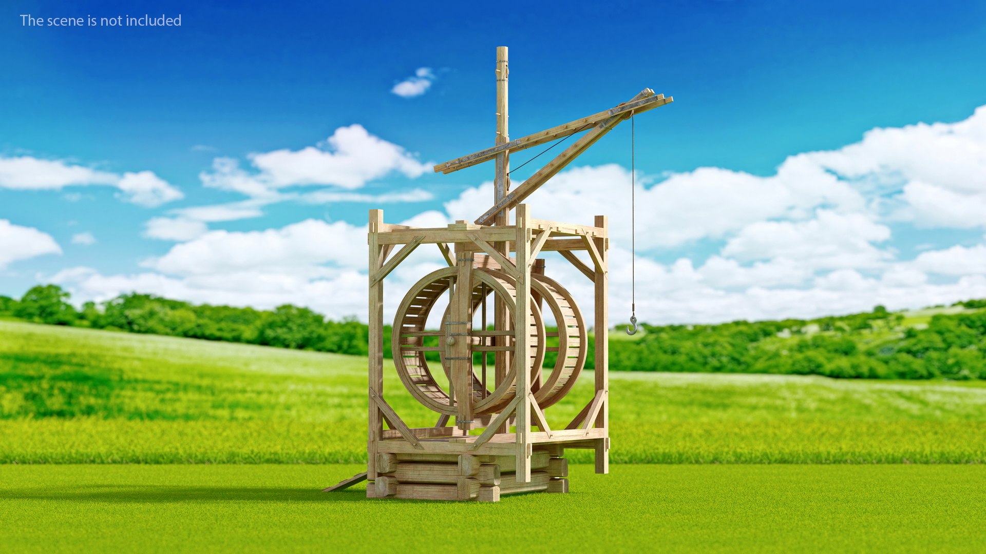 3D Medieval Mechanical Crane Model - TurboSquid 2027733