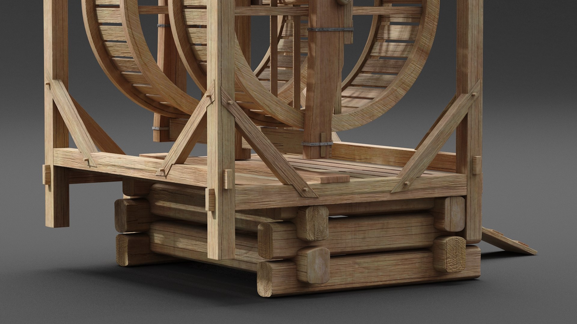 3D Medieval Mechanical Crane Model - TurboSquid 2027733