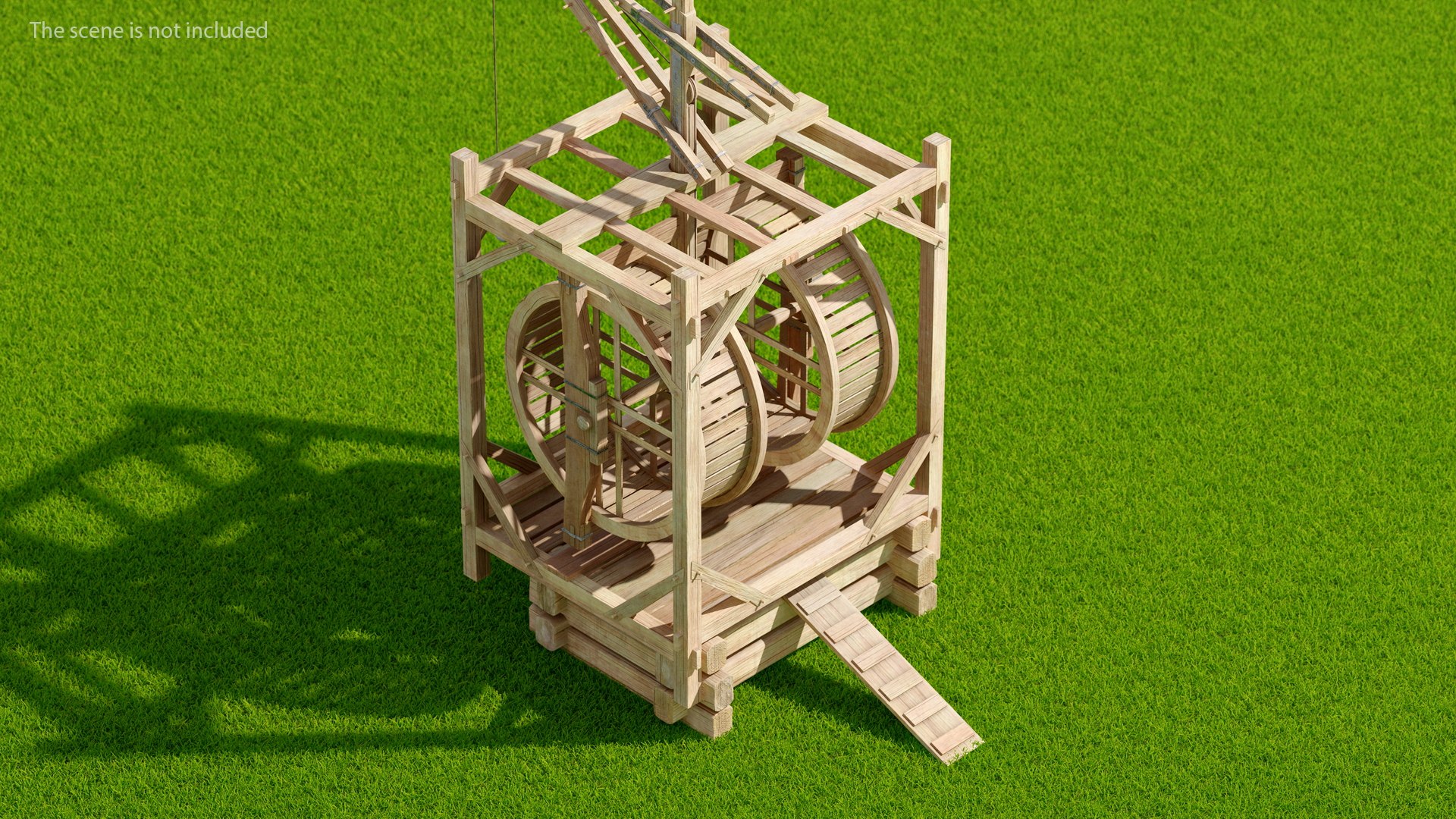 3D Medieval Mechanical Crane Model - TurboSquid 2027733