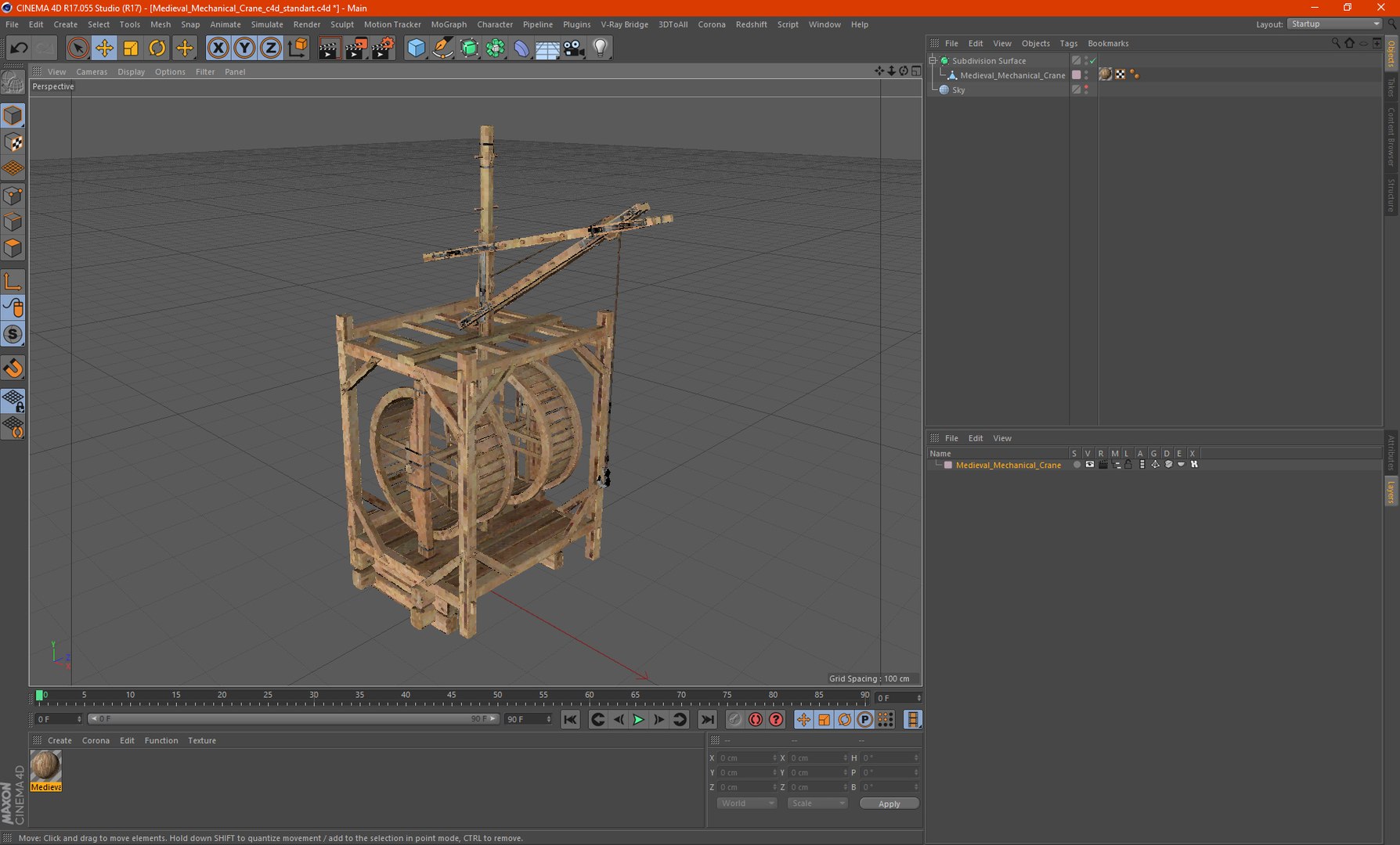 3D Medieval Mechanical Crane Model - TurboSquid 2027733