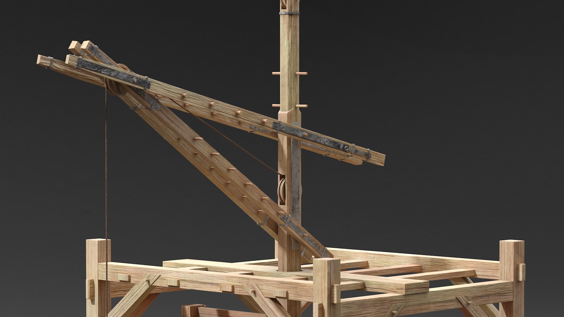 3D Medieval Mechanical Crane model - TurboSquid 2027733