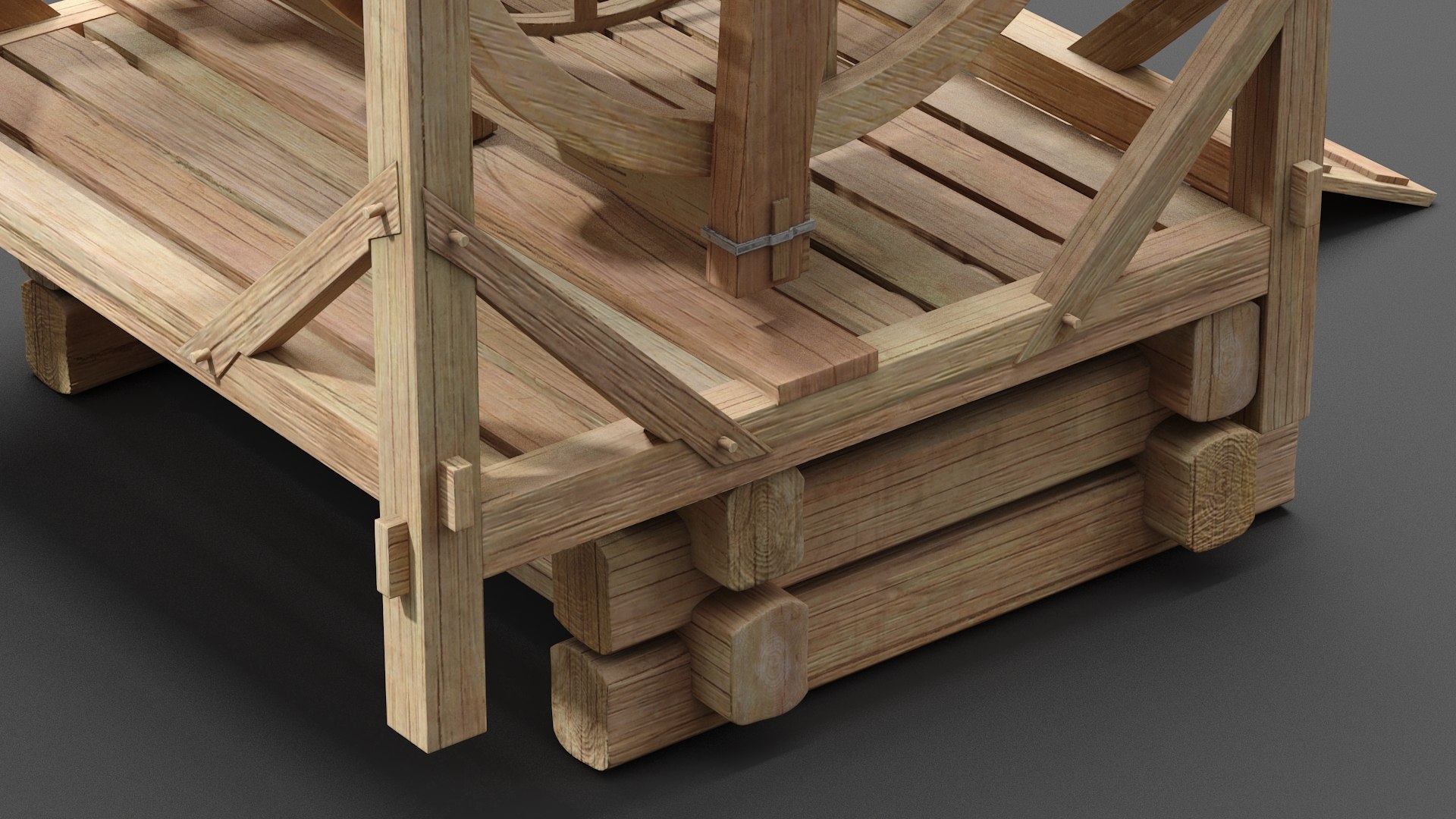 3D Medieval Mechanical Crane model - TurboSquid 2027733