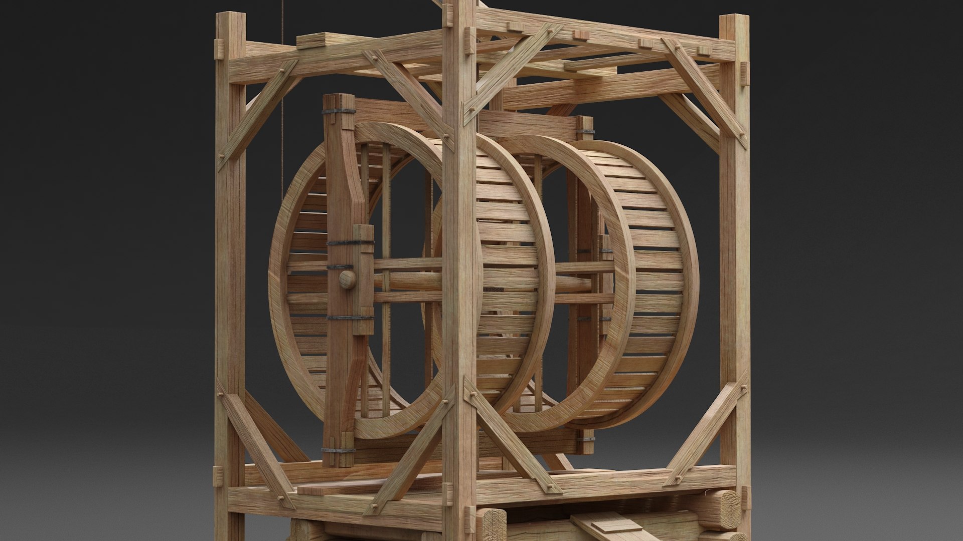 3D Medieval Mechanical Crane Model - TurboSquid 2027733