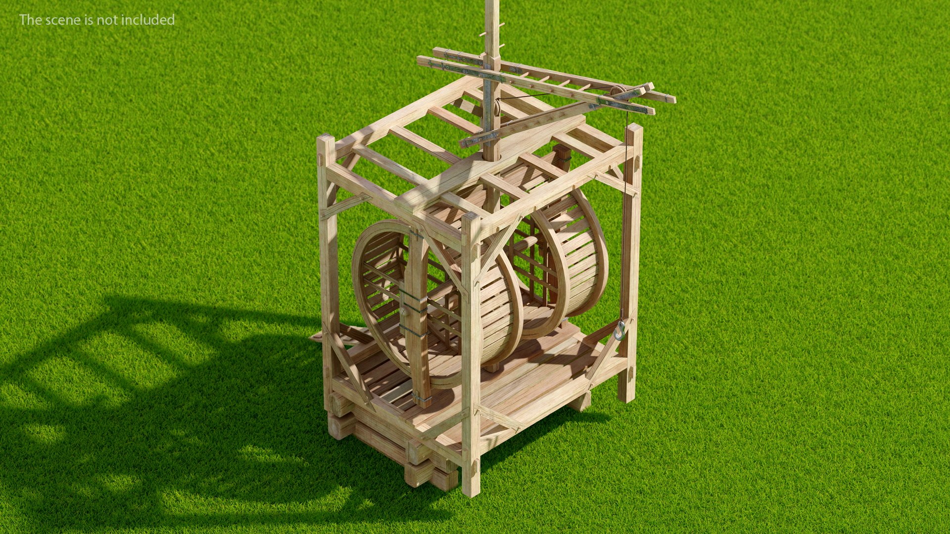 3D Medieval Mechanical Crane Model - TurboSquid 2027733