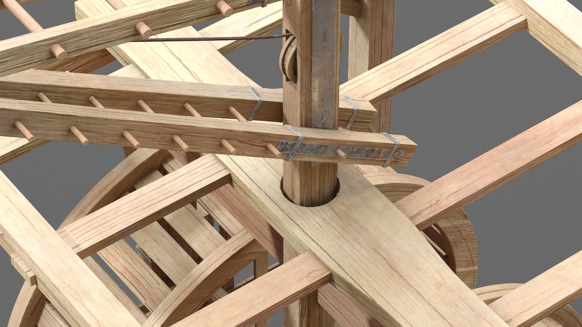 3D Medieval Mechanical Crane Model - TurboSquid 2027733